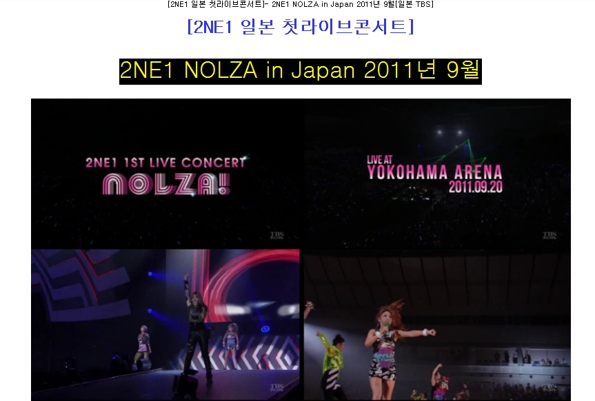 [두두][동영상] [2NE1 일본 첫라이브콘서트]- 2NE1 NOLZA in Japan