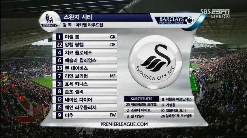 2013-14 EPL 1R 맨유 vs 스완지시티 (130818 국내방송)