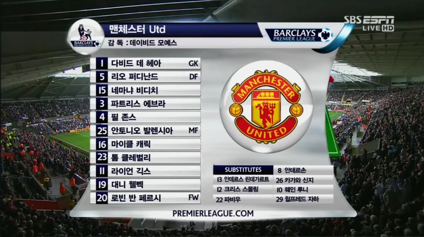 2013-14 EPL 1R 맨유 vs 스완지시티 (130818 국내방송)