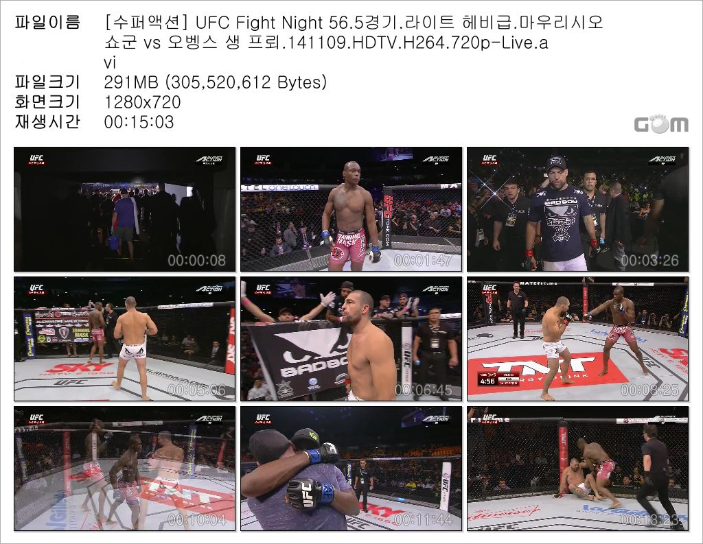한국어해설 UFC Fight Night 56 마우리시오 쇼군대 OSP 외 5경기모음집