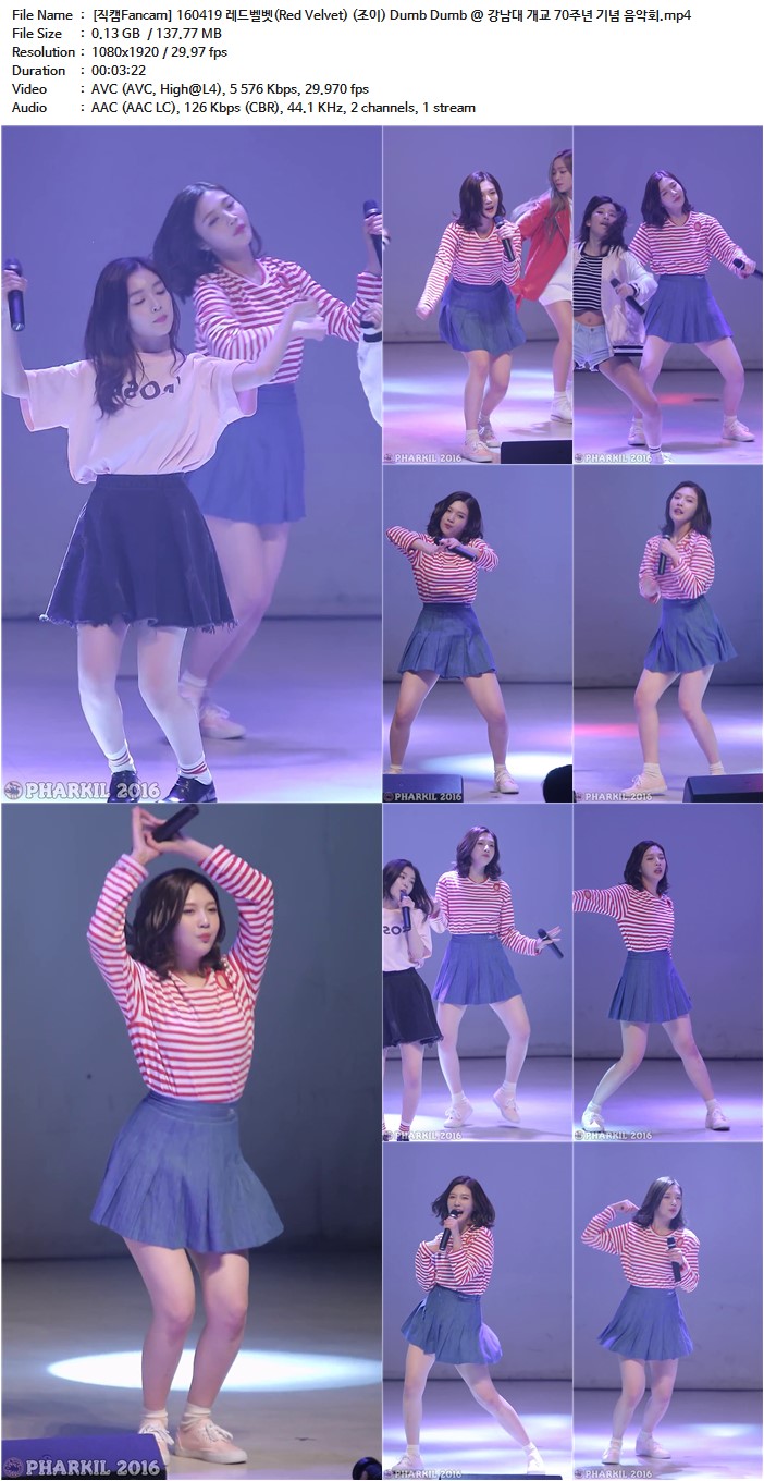[HD직캠] 160419 레드벨벳(Red Velvet) 강남대 70주년 By pharkil