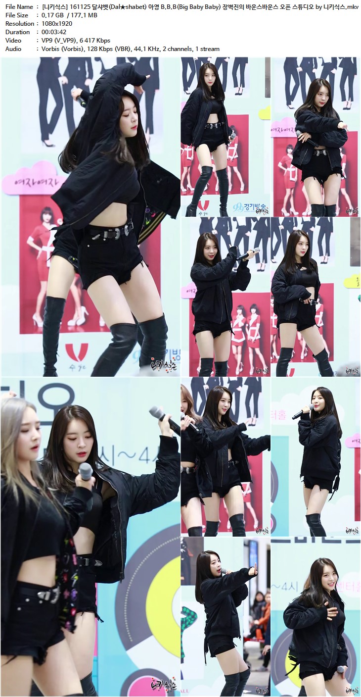 [4K,HD직캠] 161125 달샤벳 롯데몰 오픈 스튜디오 by Pharkil,까리뽕삼,니