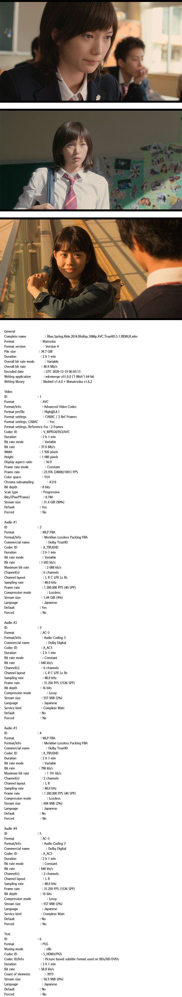 [REMUX] 아오하라이드 (Blue Spring Ride 2014) 1080p 미키타카히로감독혼다츠바사히가시데마사히로블루레이 ...