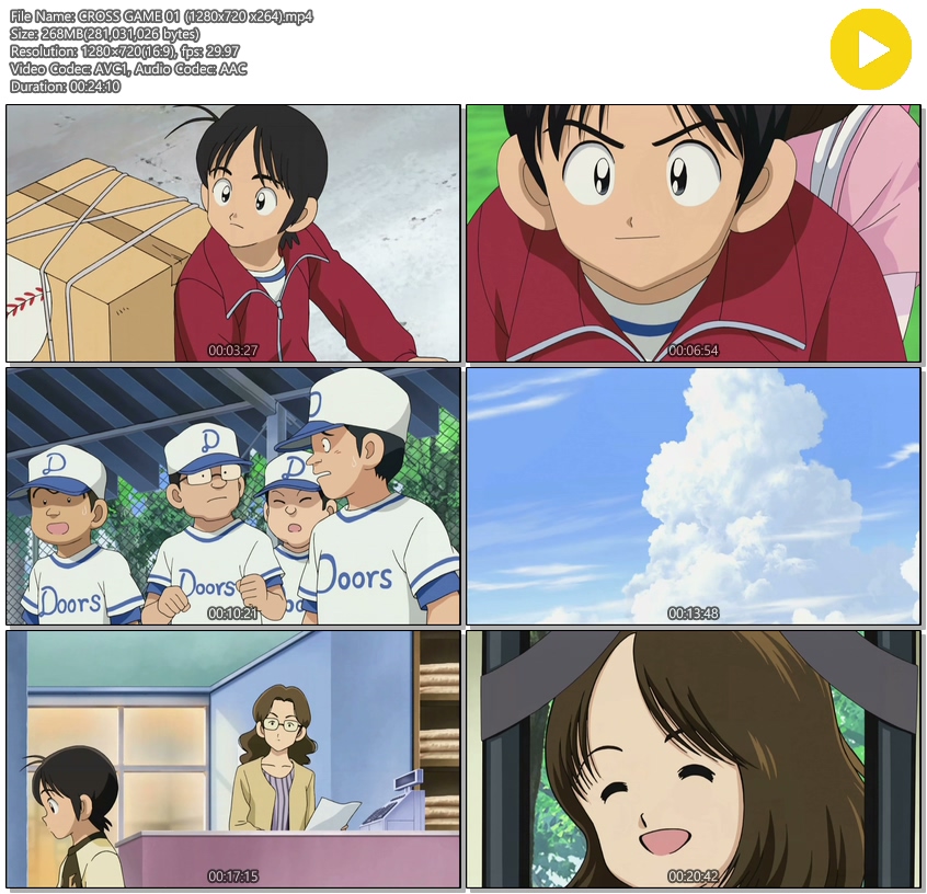 크로스 게임 01화 - 아다치 미츠루의 명품 야구 만화 (터치, 러프, H2)