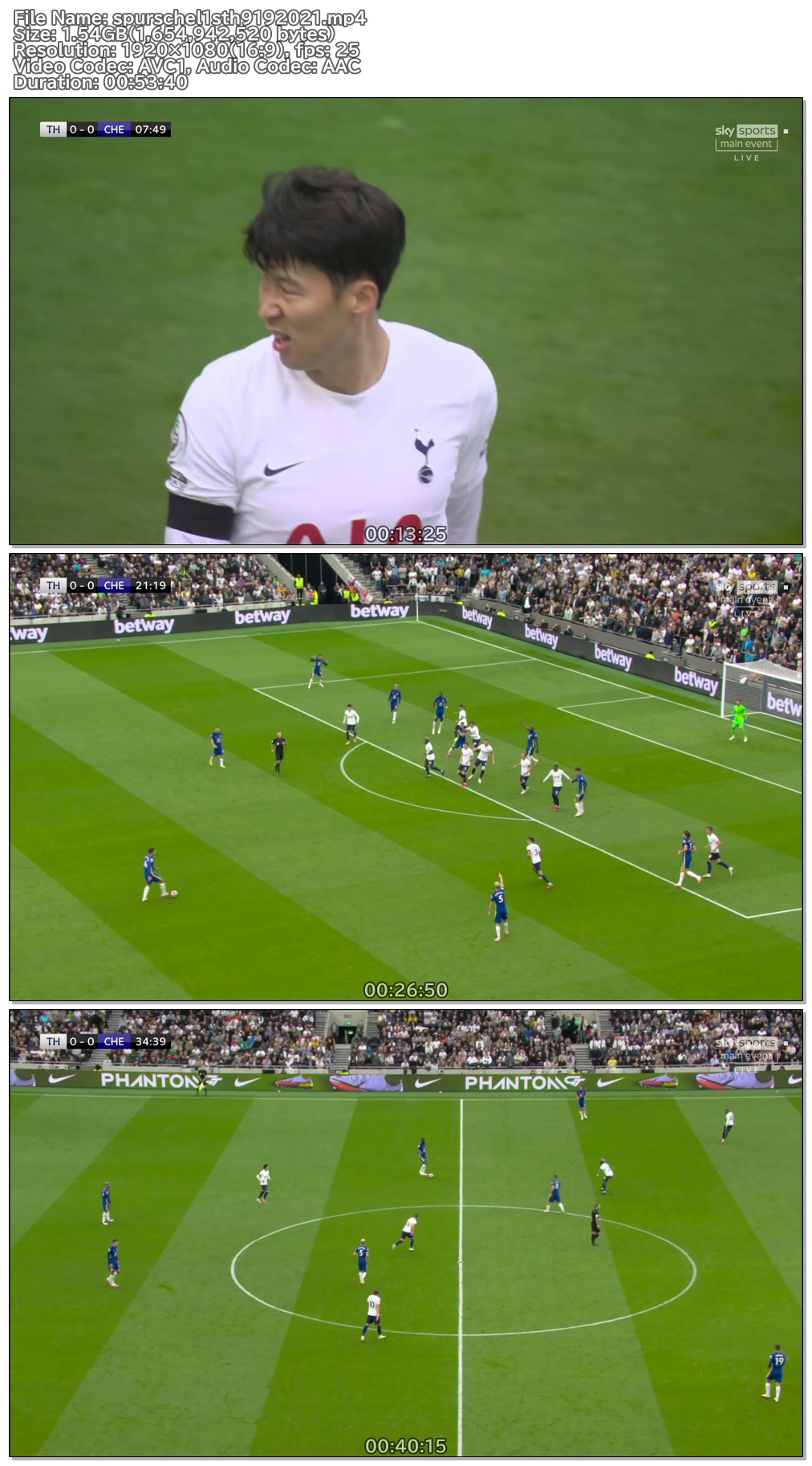 [EPL 5R] 토트넘 vs 첼시 손흥민 출전경기