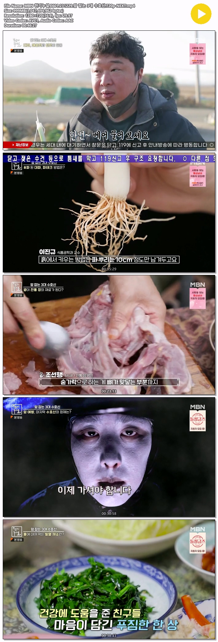 MBN 천기누설.E601.231229.암 잡는 3대 수호신.720p-NEXT