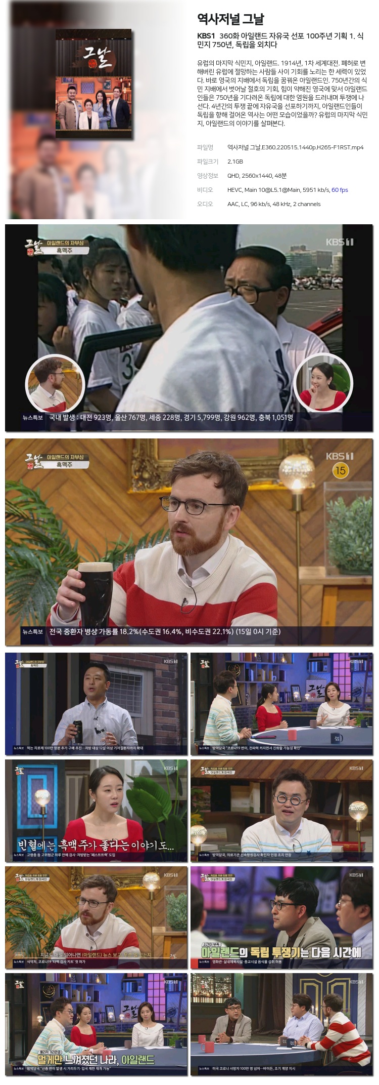 [KBS1] 역사저널 그날 아일랜드 자유국 선포 100주년 기획 1. 식민지 750년, 독립을 외치다.E360.220515.1440p.H265-F1RST