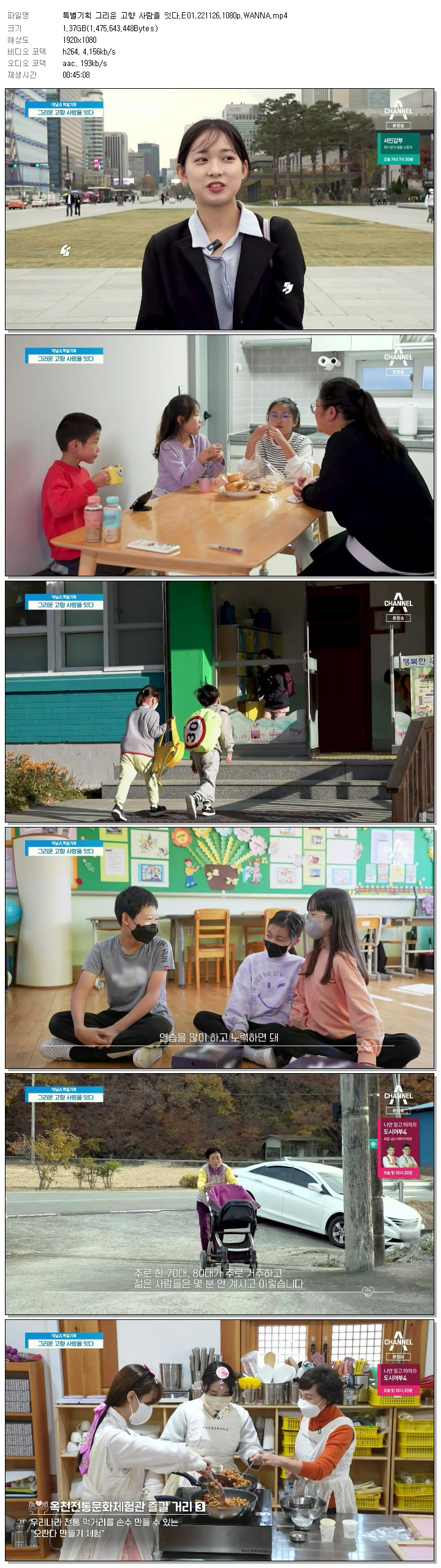 특별기획 그리운 고향 사람을 잇다.E01.221126.1080p.WANNA