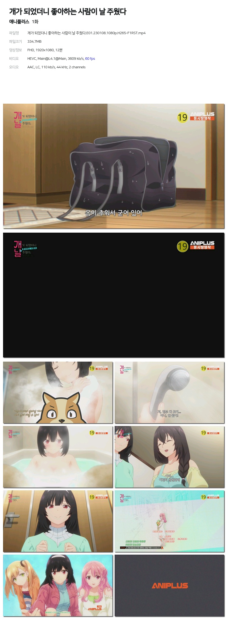 애니플러스 개가 되었더니 좋아하는 사람이 날 주웠다e012301081080ph265 F1rst 