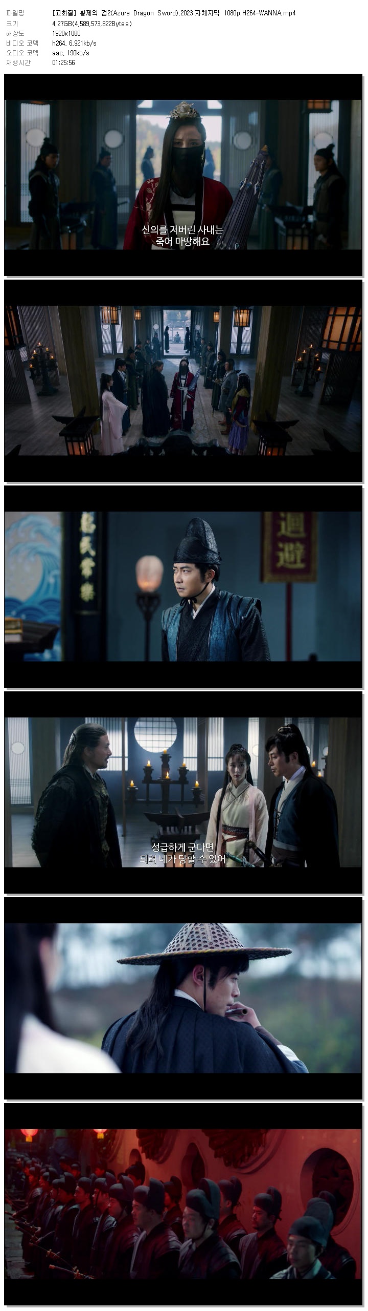[고화질] 황제의 검2(Azure Dragon Sword).2023 자체자막 1080p.H264-WANNA